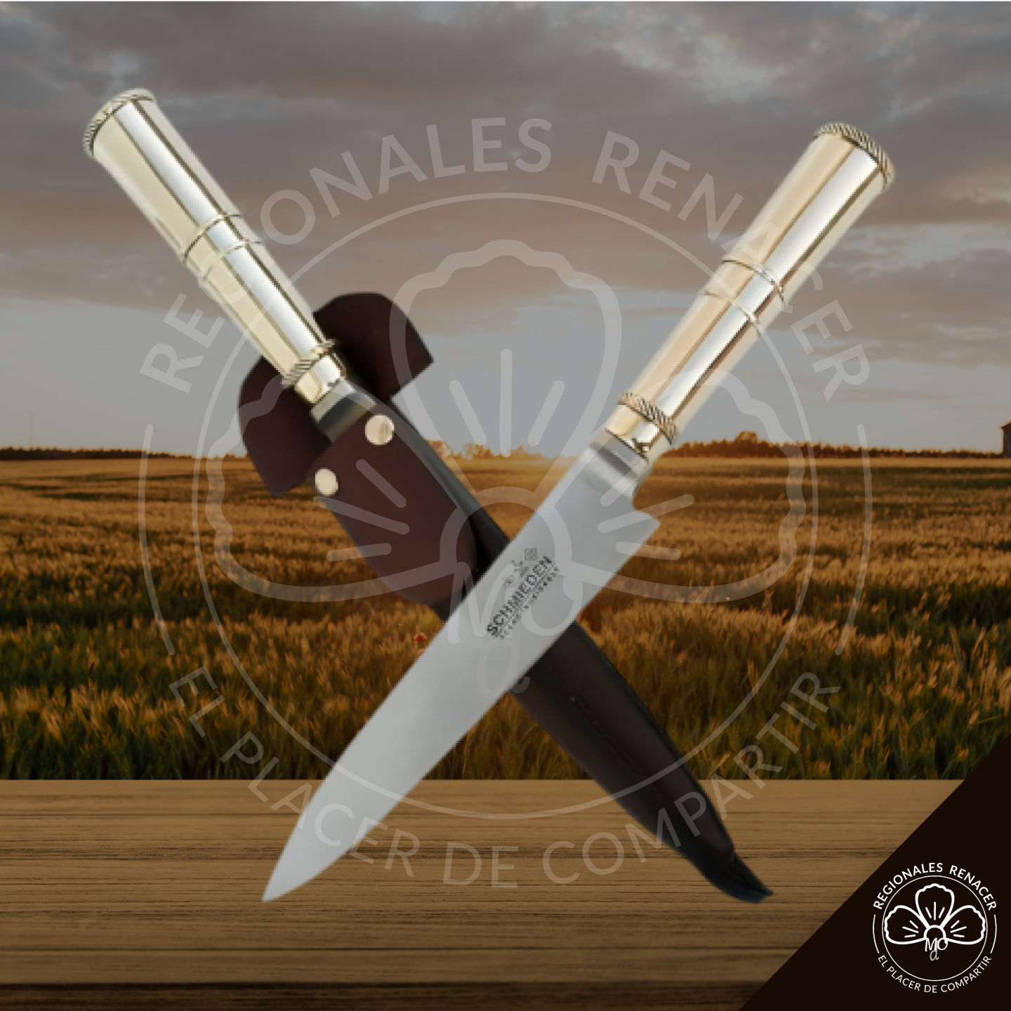 Cuchillo de Lujo con Cabo de Alpaca Maciza y Hoja Alemana Schmieden ...
